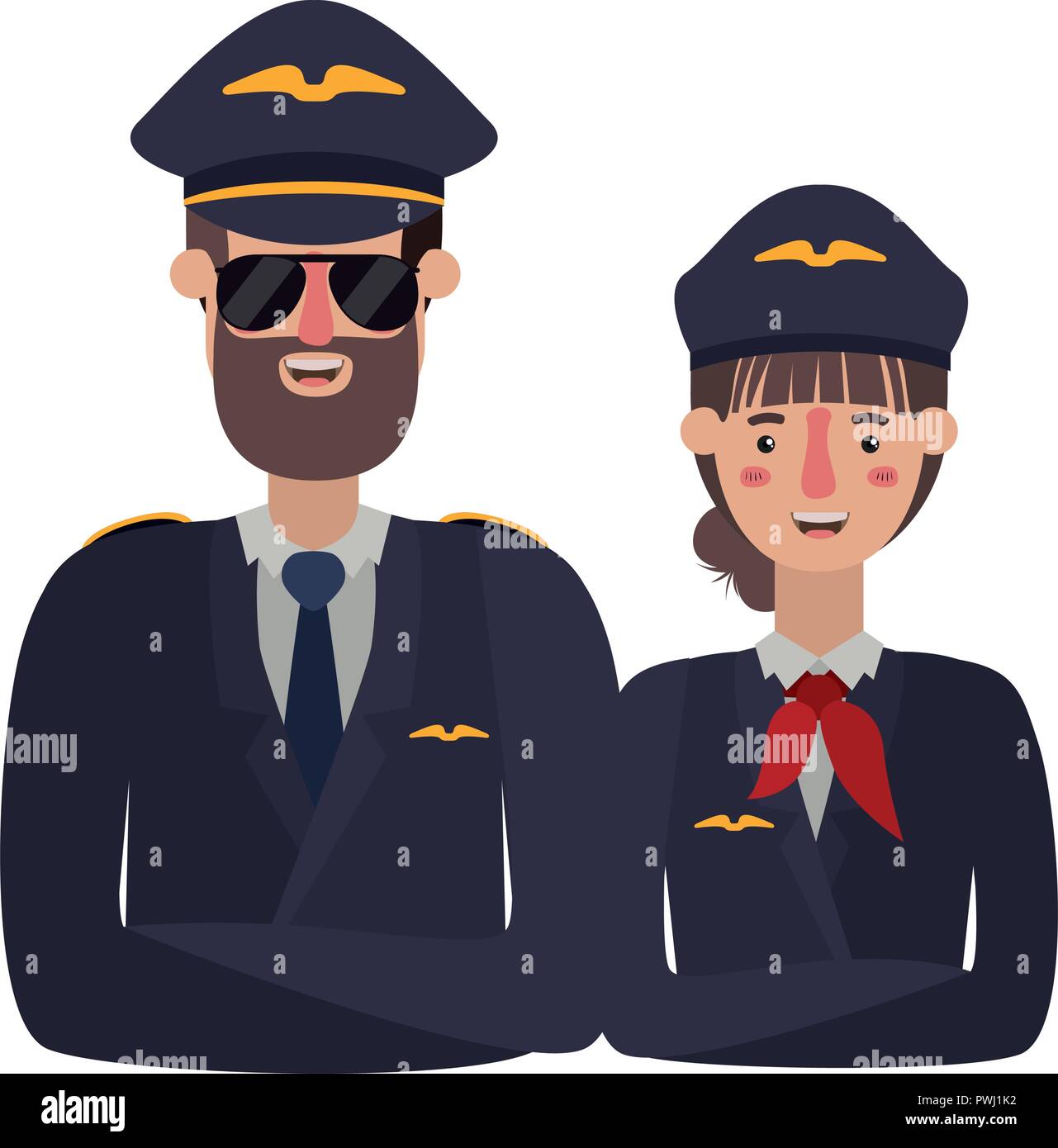couple of pilots avatar character Stock Vector Image & Art - Alamy