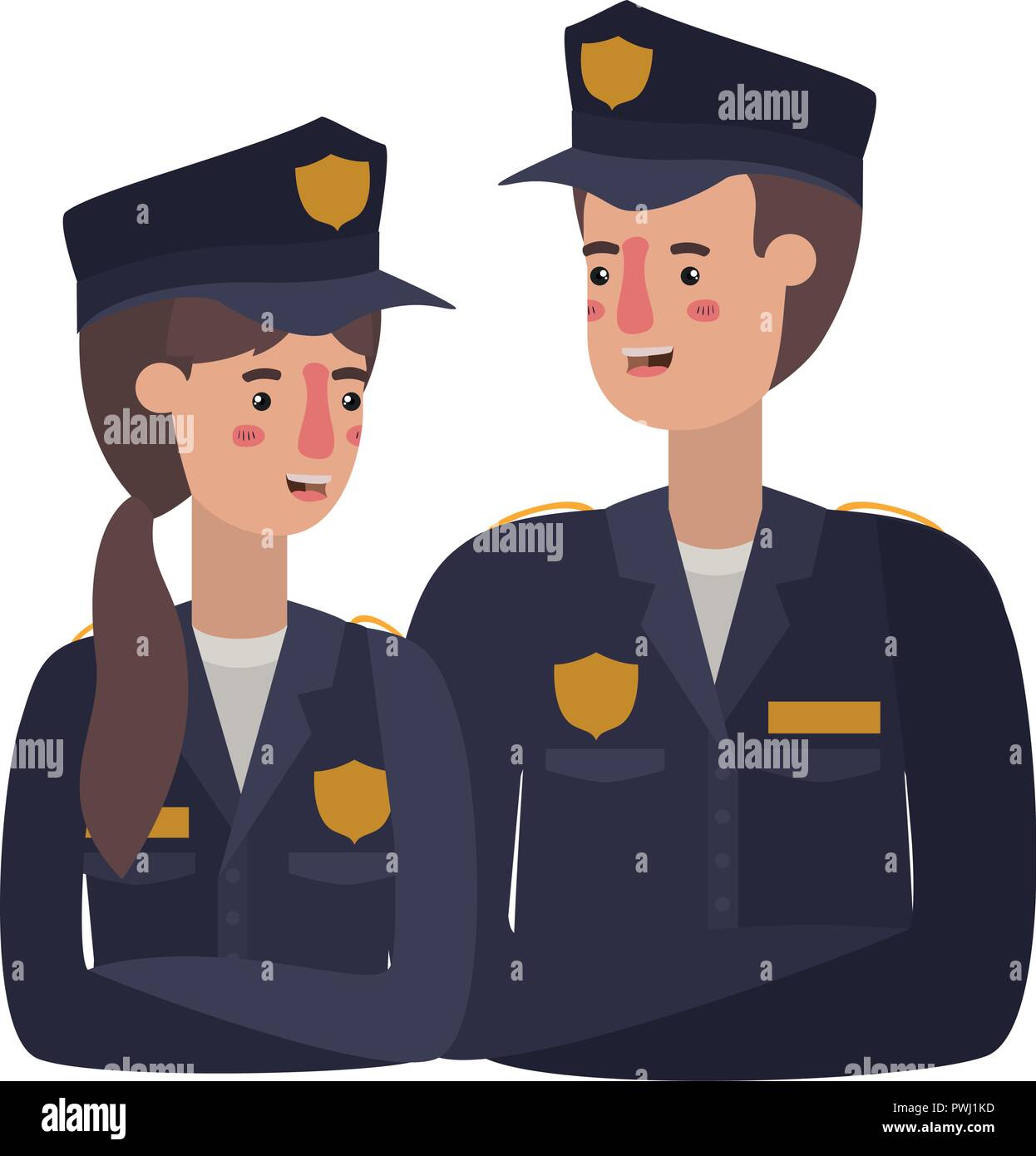couple of police avatar character Stock Vector Image & Art - Alamy