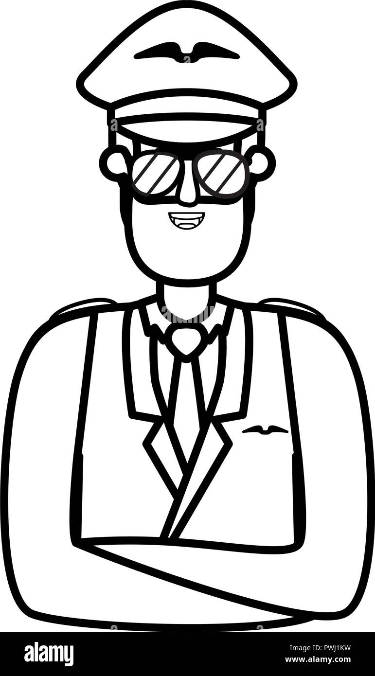 Cartoon Pilot Black and White Stock Photos & Images - Alamy
