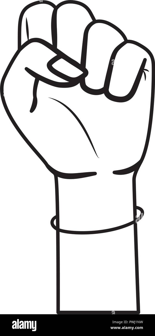 hand in fight signal isolated icon Stock Vector Image & Art - Alamy