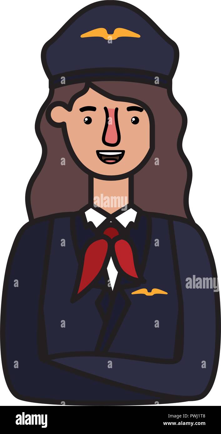 young woman pilot avatar character Stock Vector Image & Art - Alamy