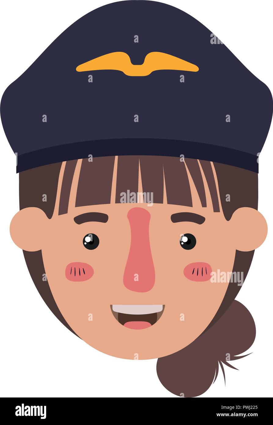 head of woman pilot avatar character Stock Vector Image & Art - Alamy