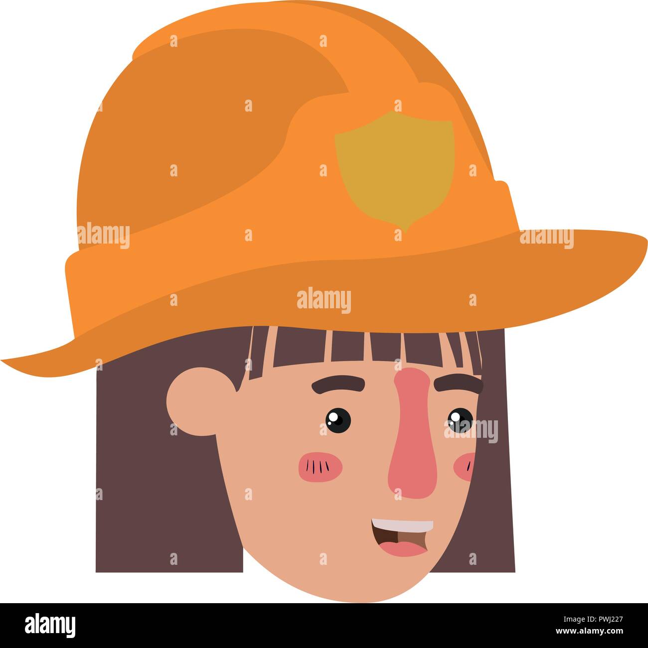 Cartoon firefighter woman smiling hi-res stock photography and images ...