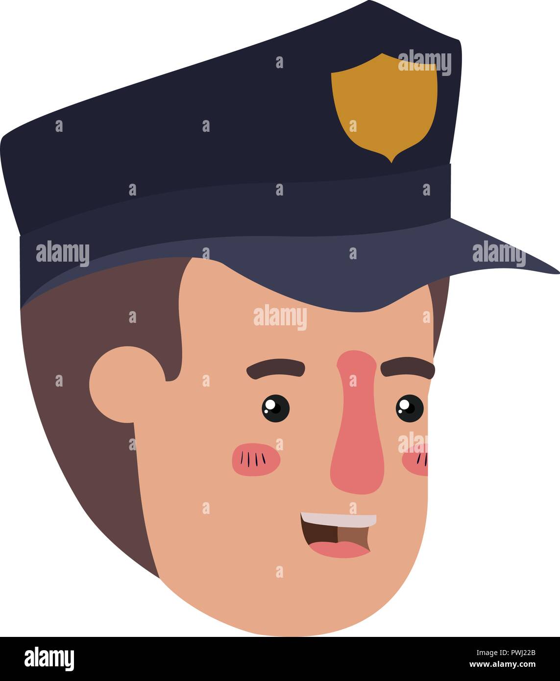 Male police officer smiling patrol Stock Vector Images - Alamy
