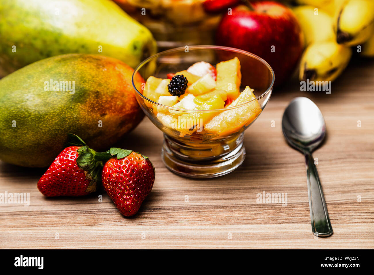 Sober and nutritious fruit salad Stock Photo - Alamy