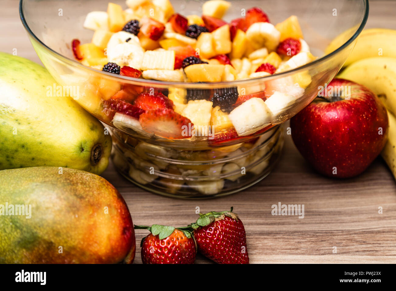 Sober and nutritious fruit salad Stock Photo - Alamy