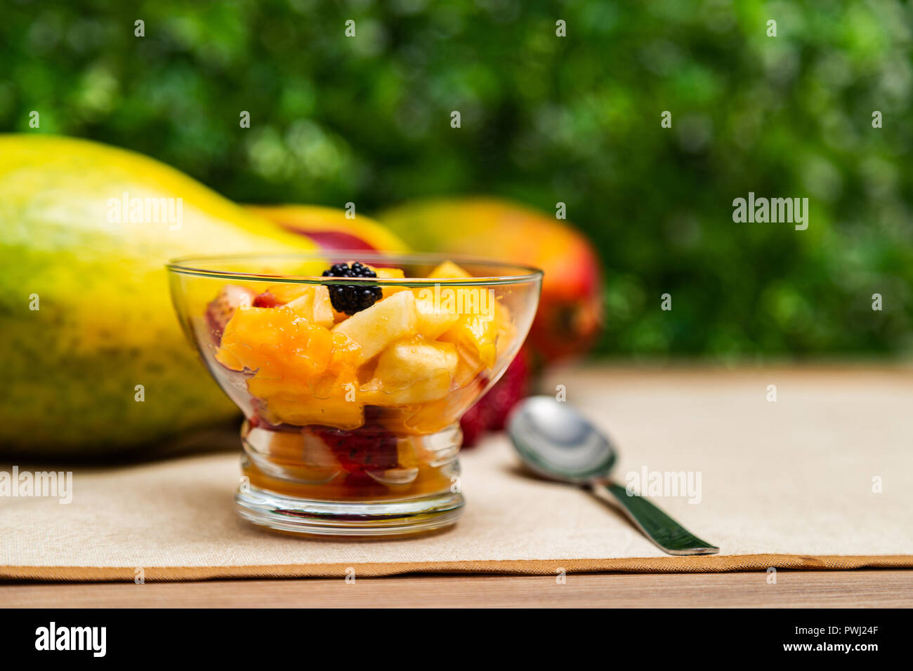 Sober and nutritious fruit salad Stock Photo - Alamy