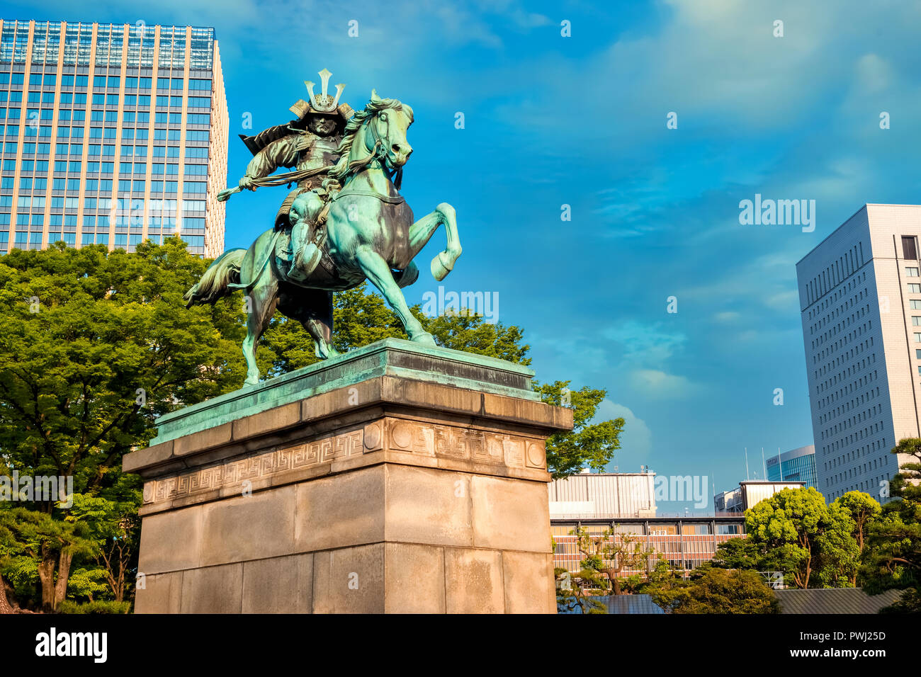 Statue of Kusunoki Masashige, famed Japanese samurai at the East Garden ...