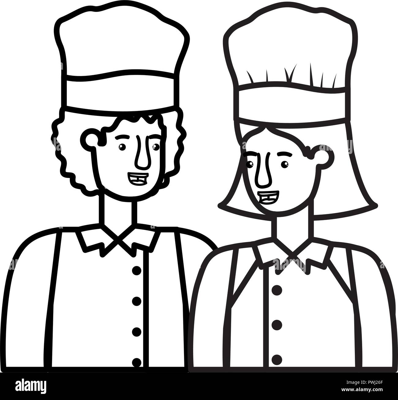Couple cooking on white Stock Vector Images - Alamy