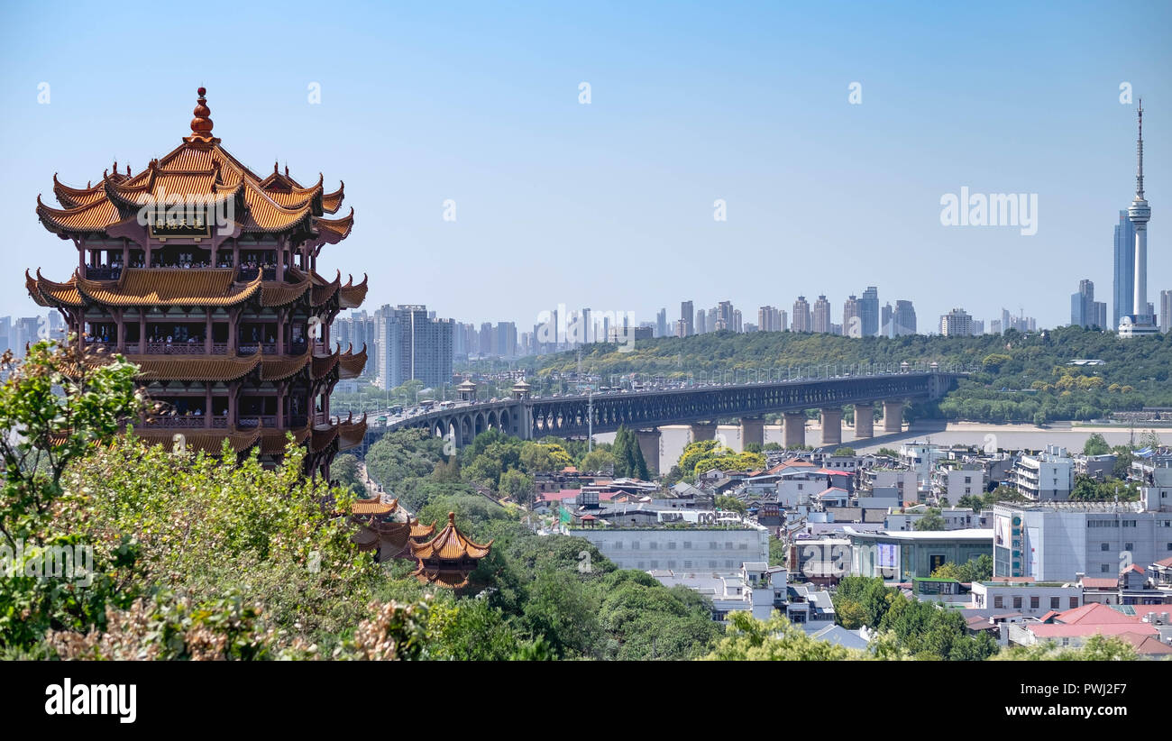Wuhan China - September 08 2018 : Panorama View from The Yellow crane ...