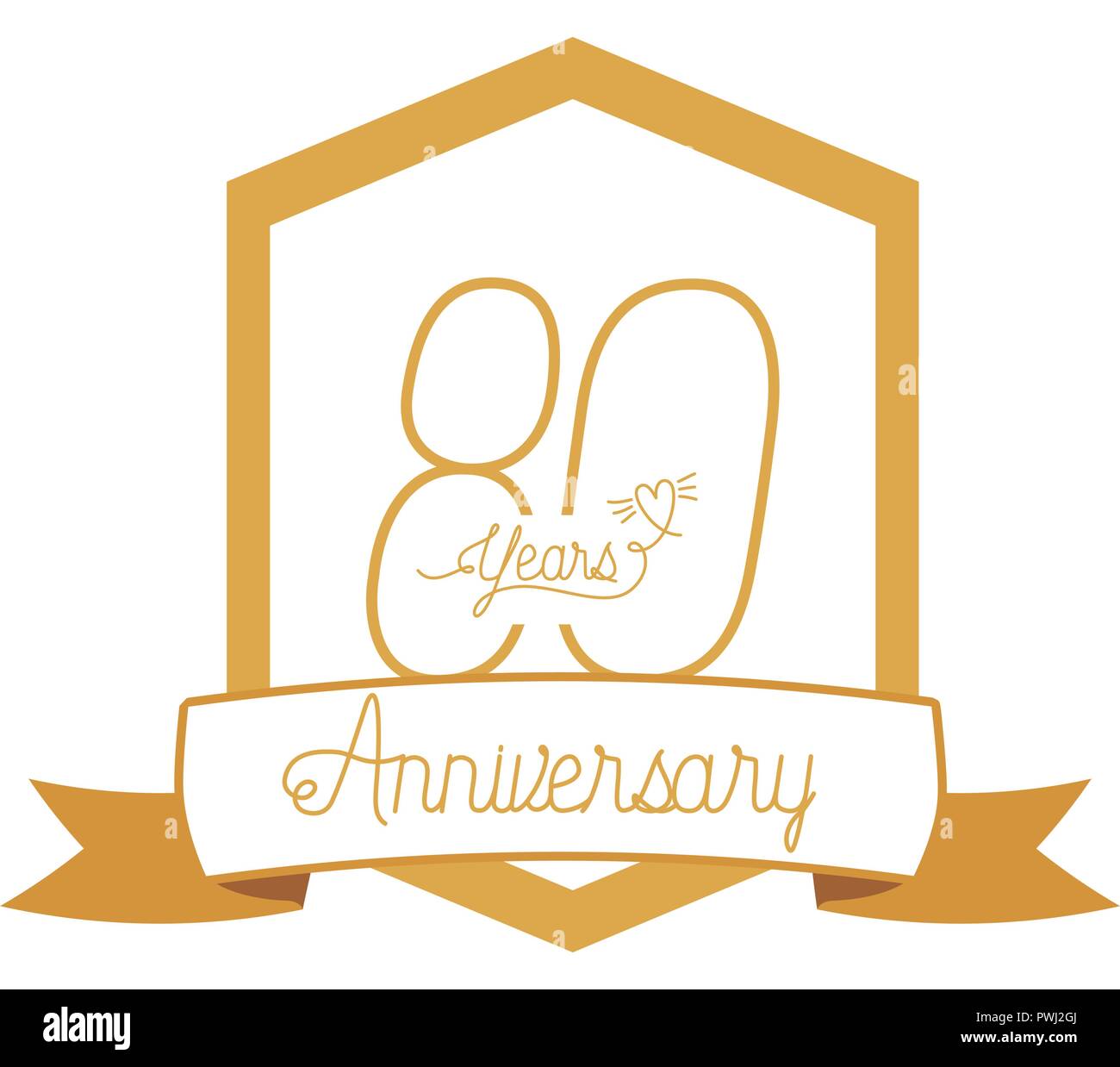 number 80 for anniversary celebration card icon Stock Vector Image ...