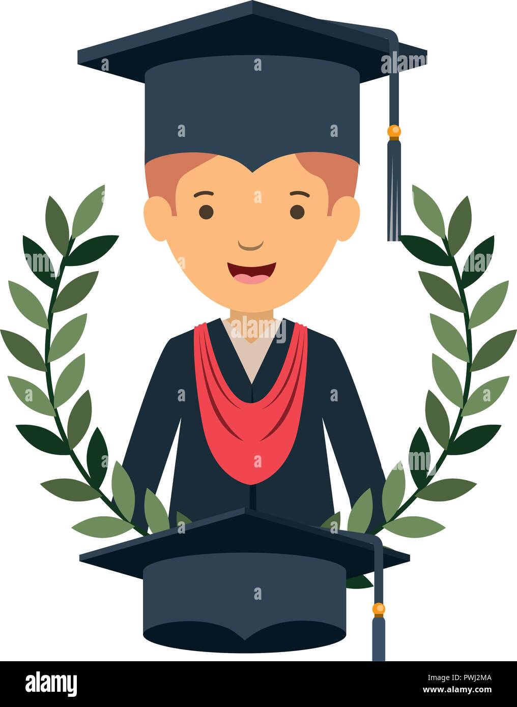 young man graduating avatar character Stock Vector Image & Art - Alamy