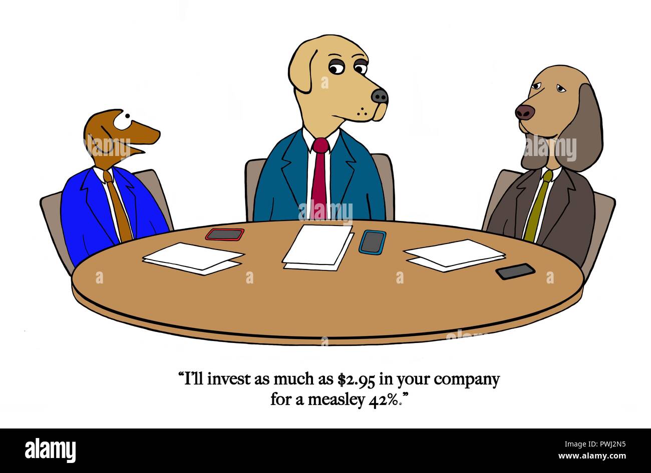 A dog is being a sharp investor Stock Photo - Alamy