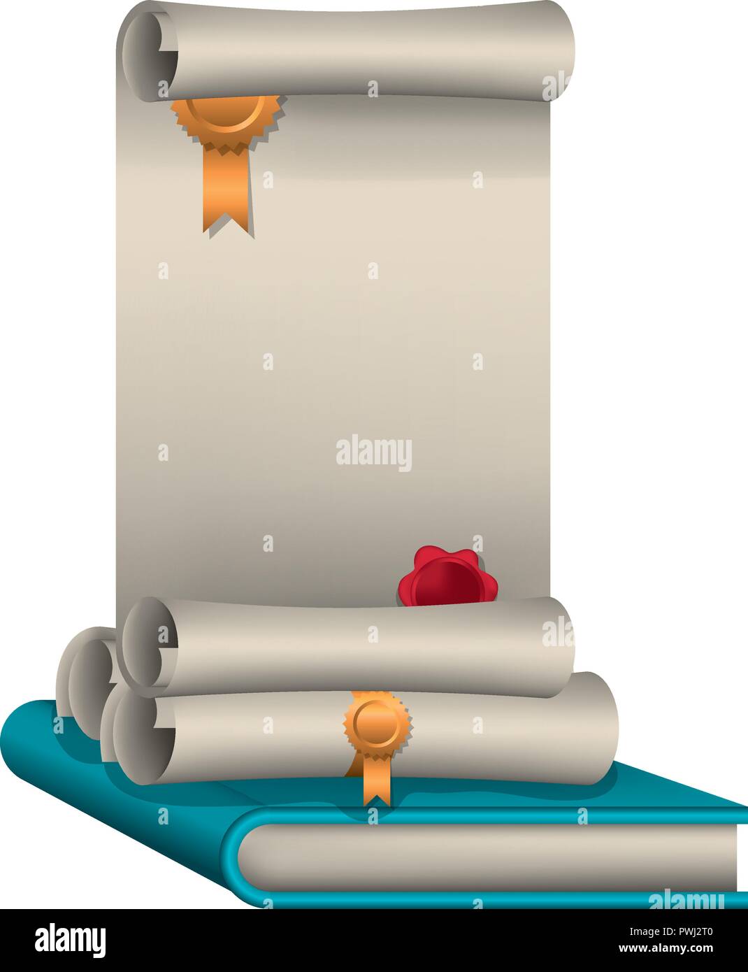 graduation certificate with book icon Stock Vector Image & Art - Alamy