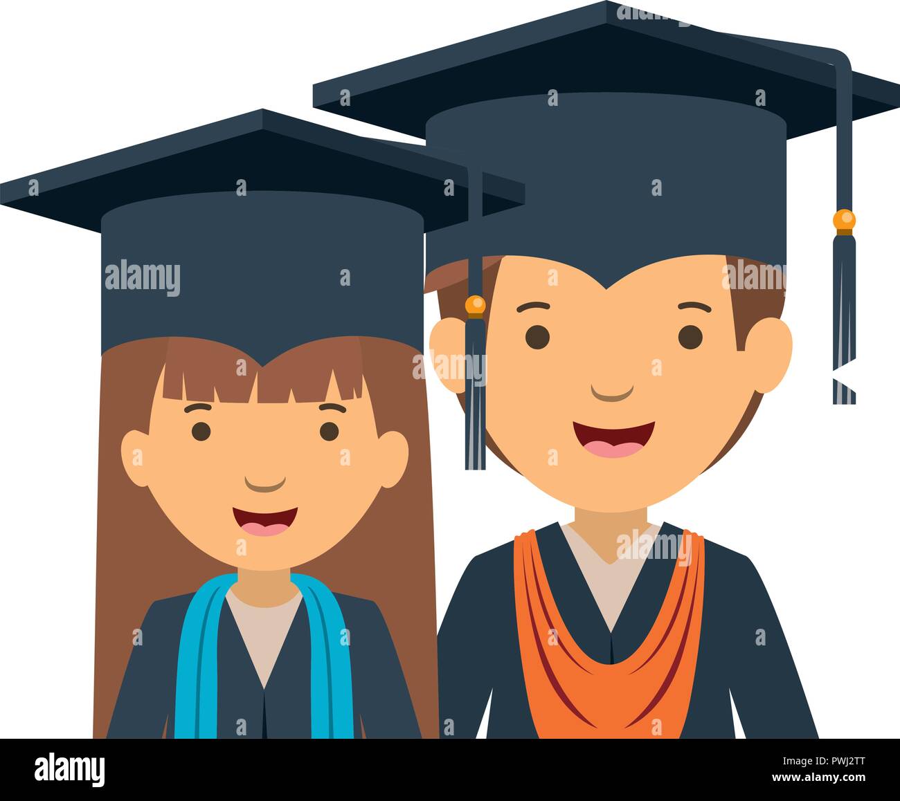 Cartoon boy graduate icon hi-res stock photography and images - Alamy