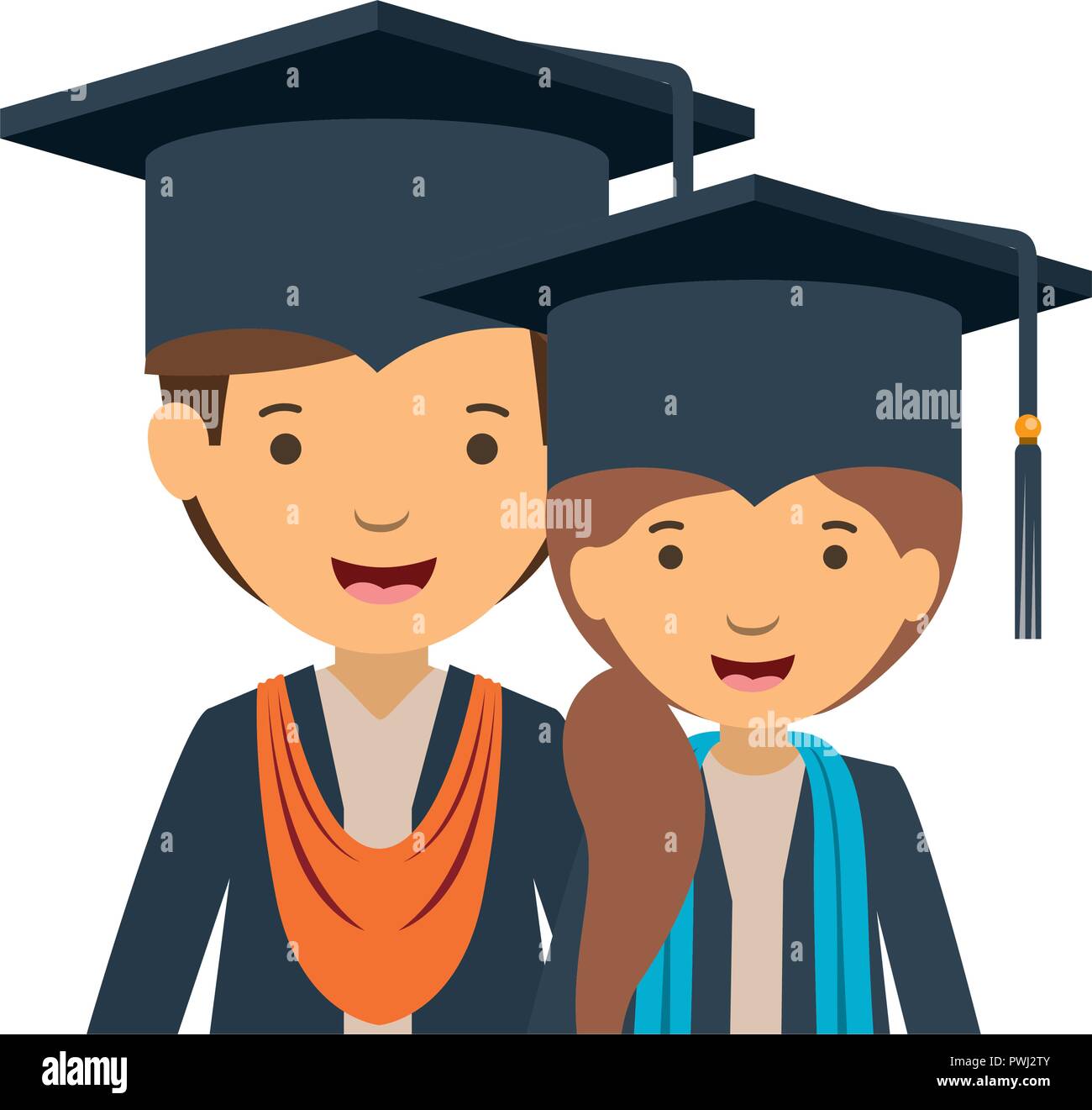Cartoon boy graduate icon hi-res stock photography and images - Alamy