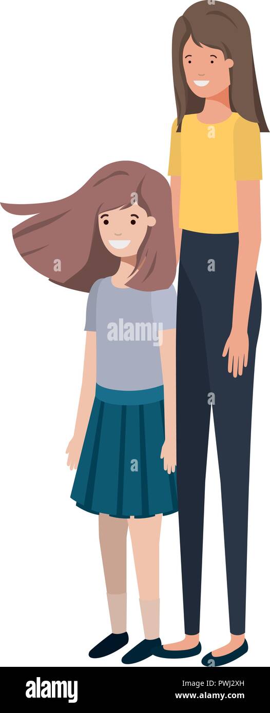 mother and daughter avatar character Stock Vector Image & Art - Alamy