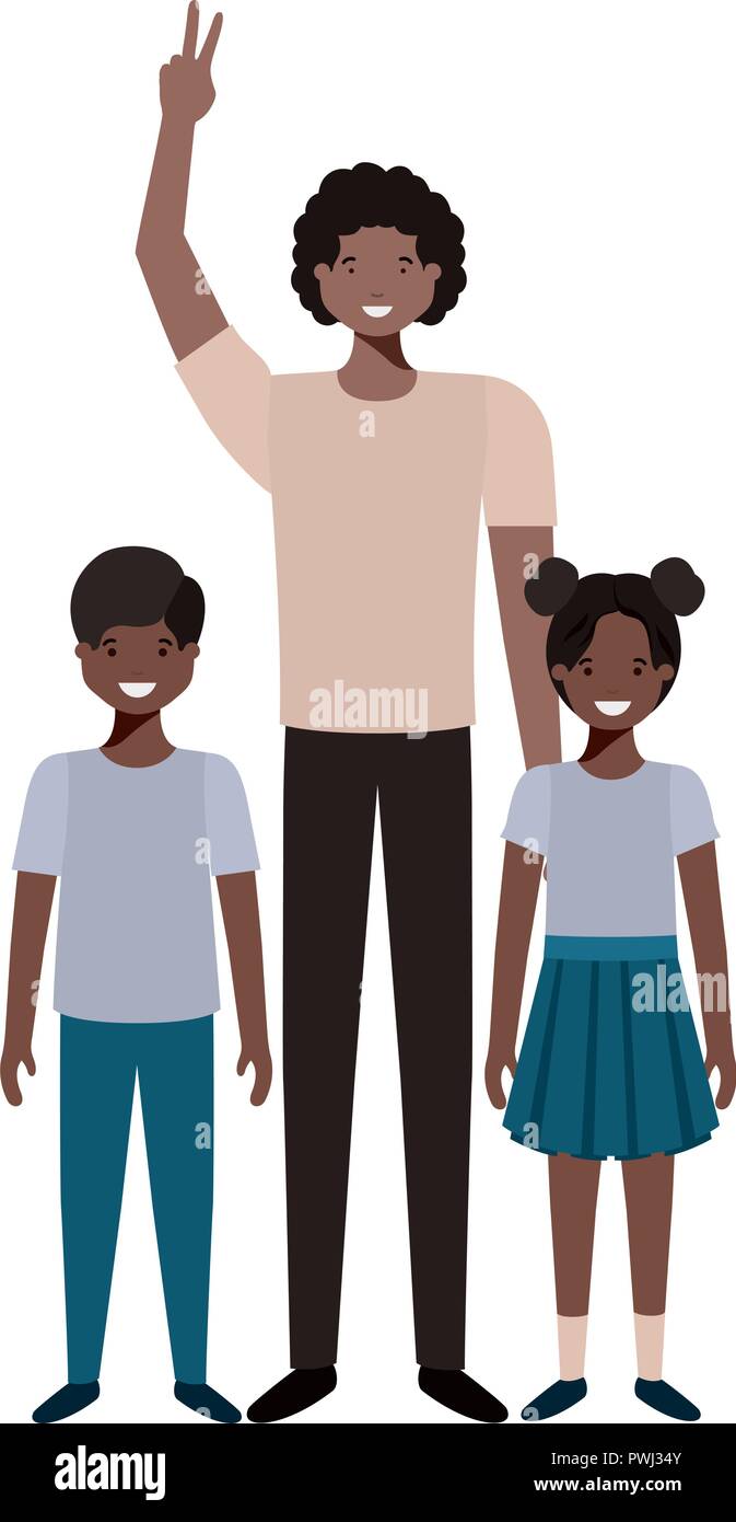 father with his children avatar character Stock Vector Image & Art - Alamy