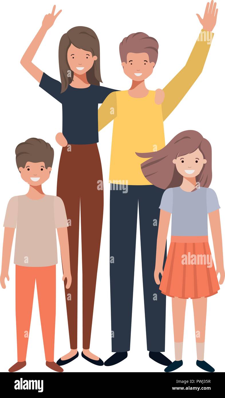 beautiful family avatar character Stock Vector Image & Art - Alamy