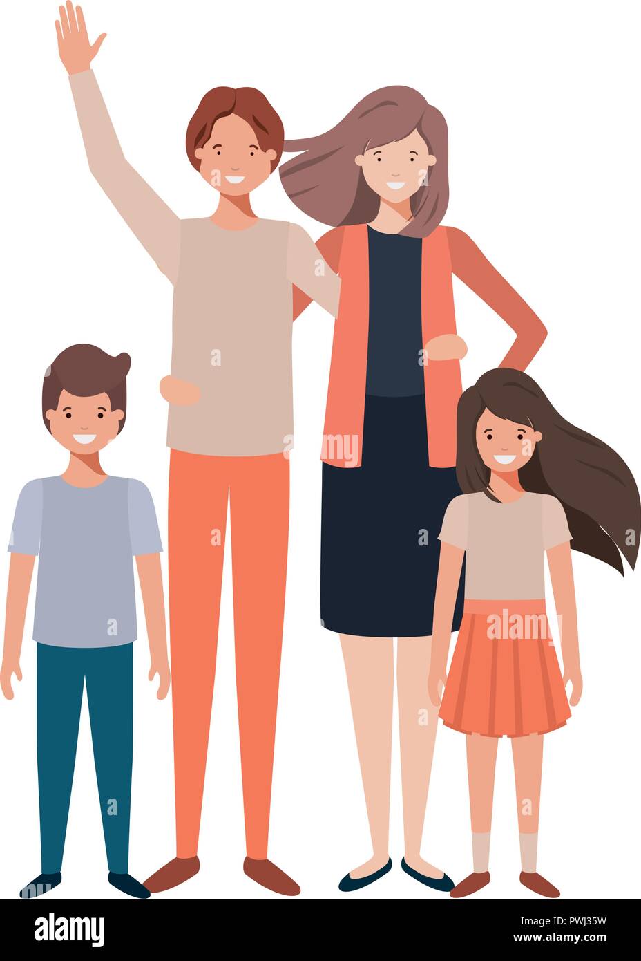 beautiful family avatar character Stock Vector Image & Art - Alamy