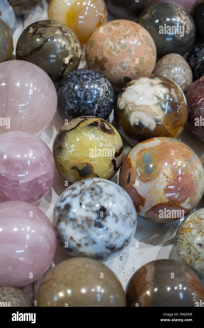 Bright Colorful Marble stone Balls cut in round shapes Stock Photo - Alamy