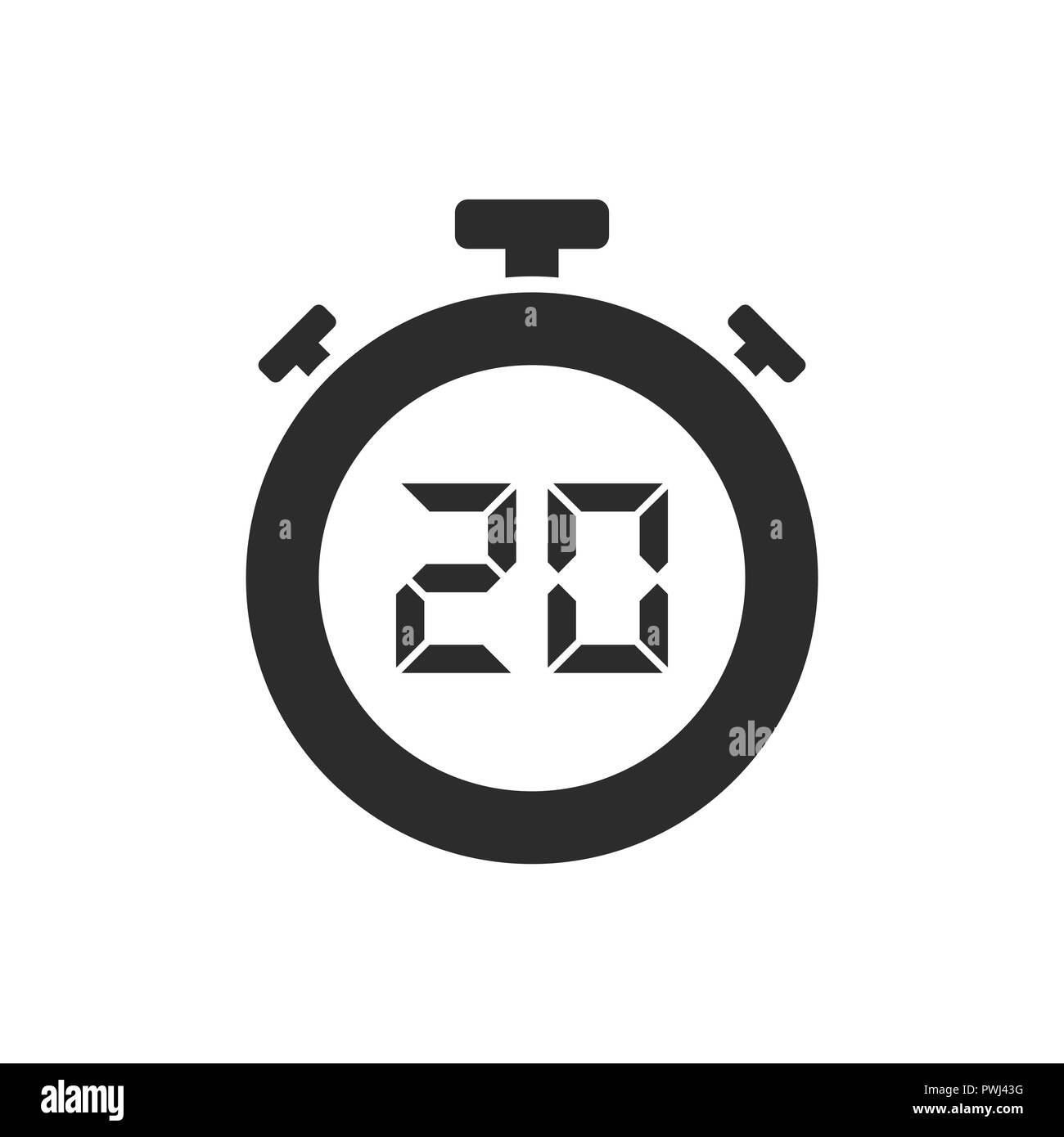 Isolated stopwatch icon with twenty seconds. Vector illustration Stock ...