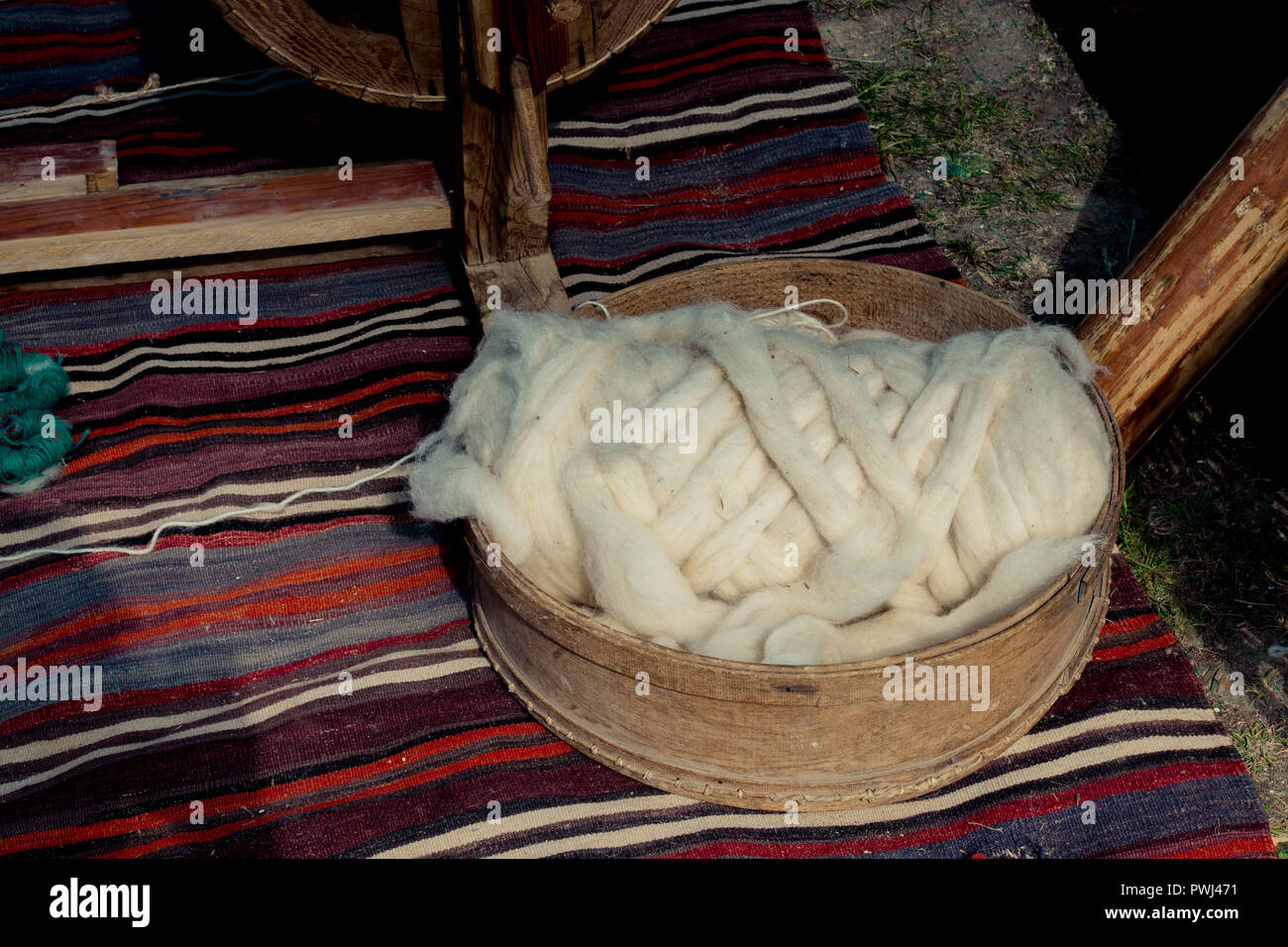 Heap of wool as a texture background Stock Photo - Alamy