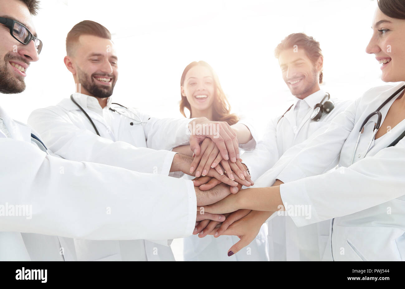 group of medical interns shows their unity Stock Photo - Alamy