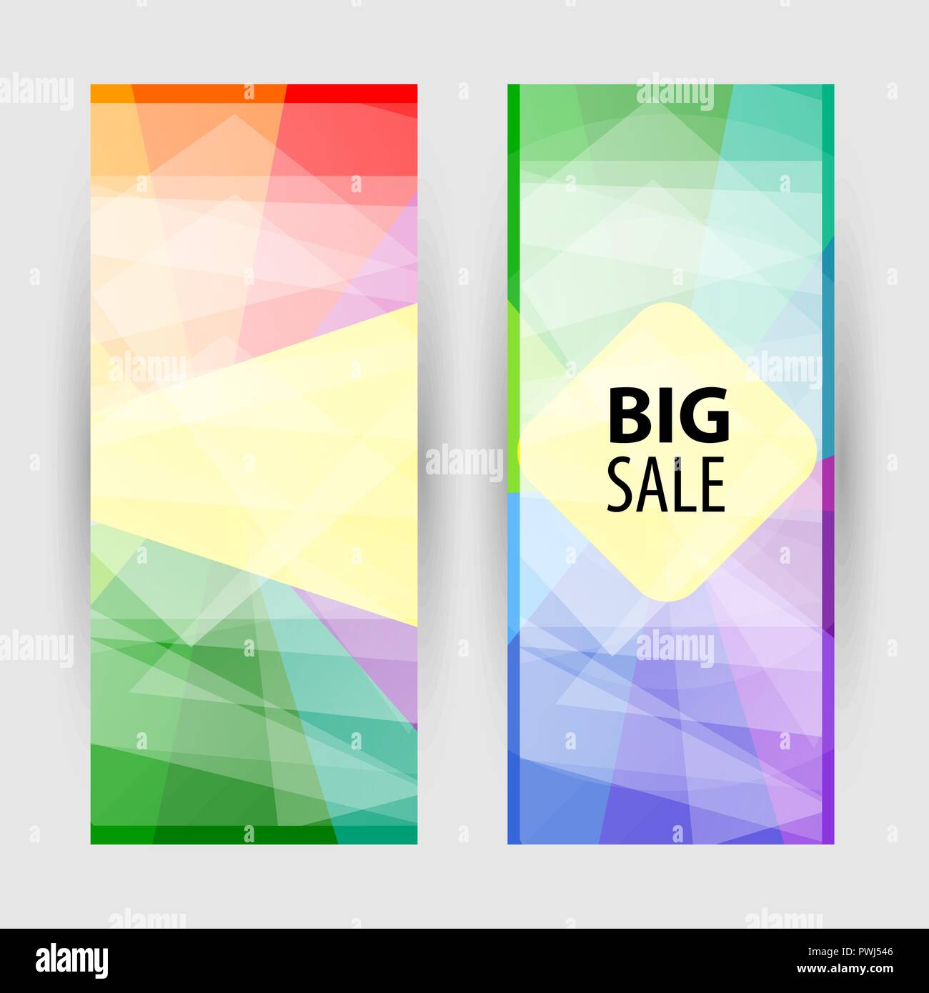 Set vertical banners with empty place for text. Abstract summer vector ...