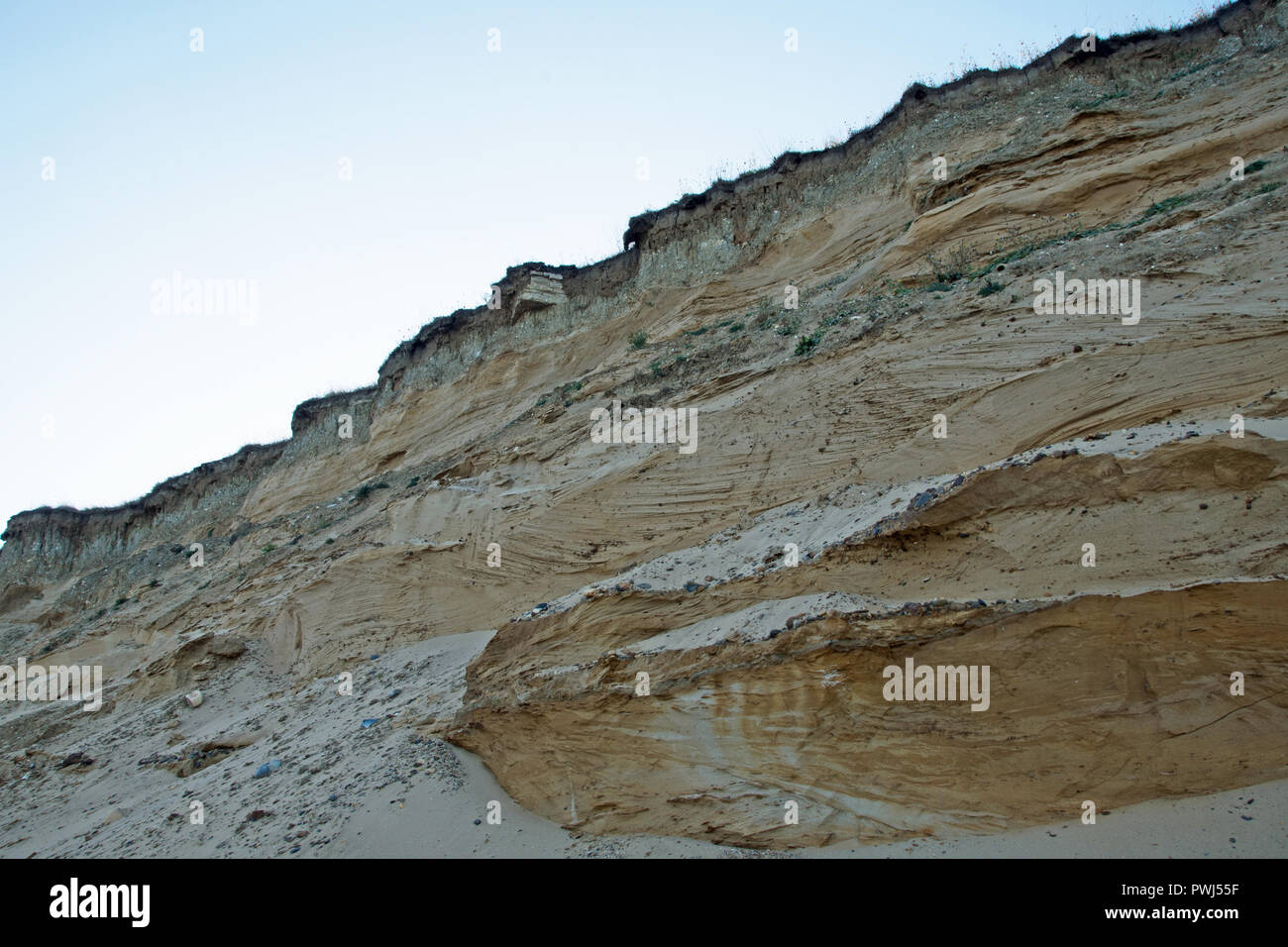 The sandstone cliffs of Pakefield, Suffolk, UK Stock Photo - Alamy