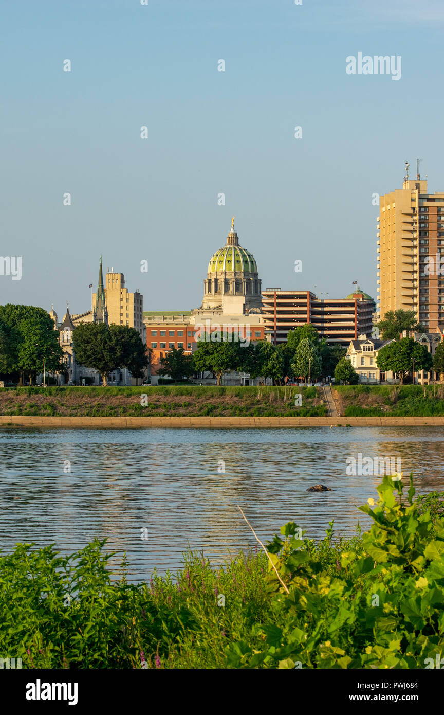 The state capital of Harrisburg as seen from across the Susquehanna ...