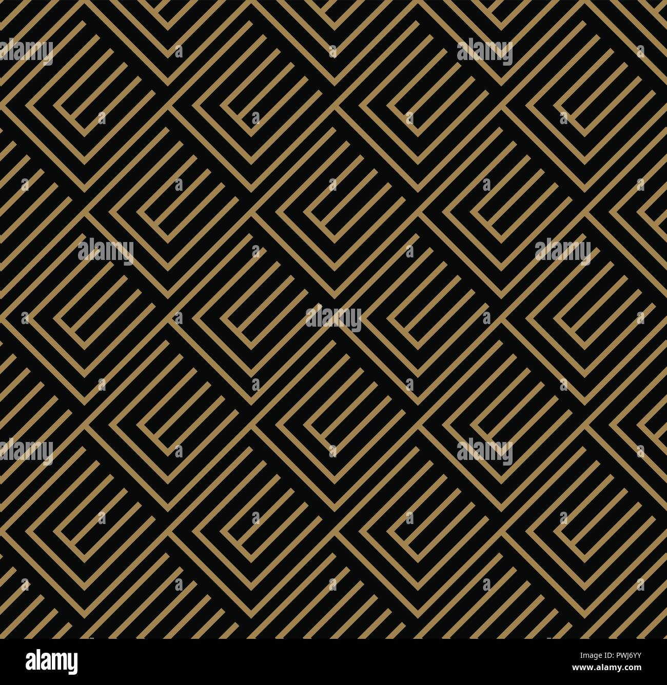Seamless pattern with squares, black gold diagonal braided striped ...