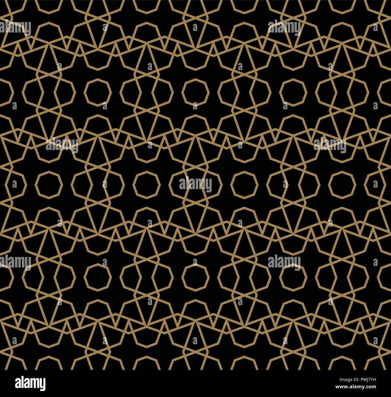 Seamless linear pattern with crossing curved lines with gold colo Stock ...