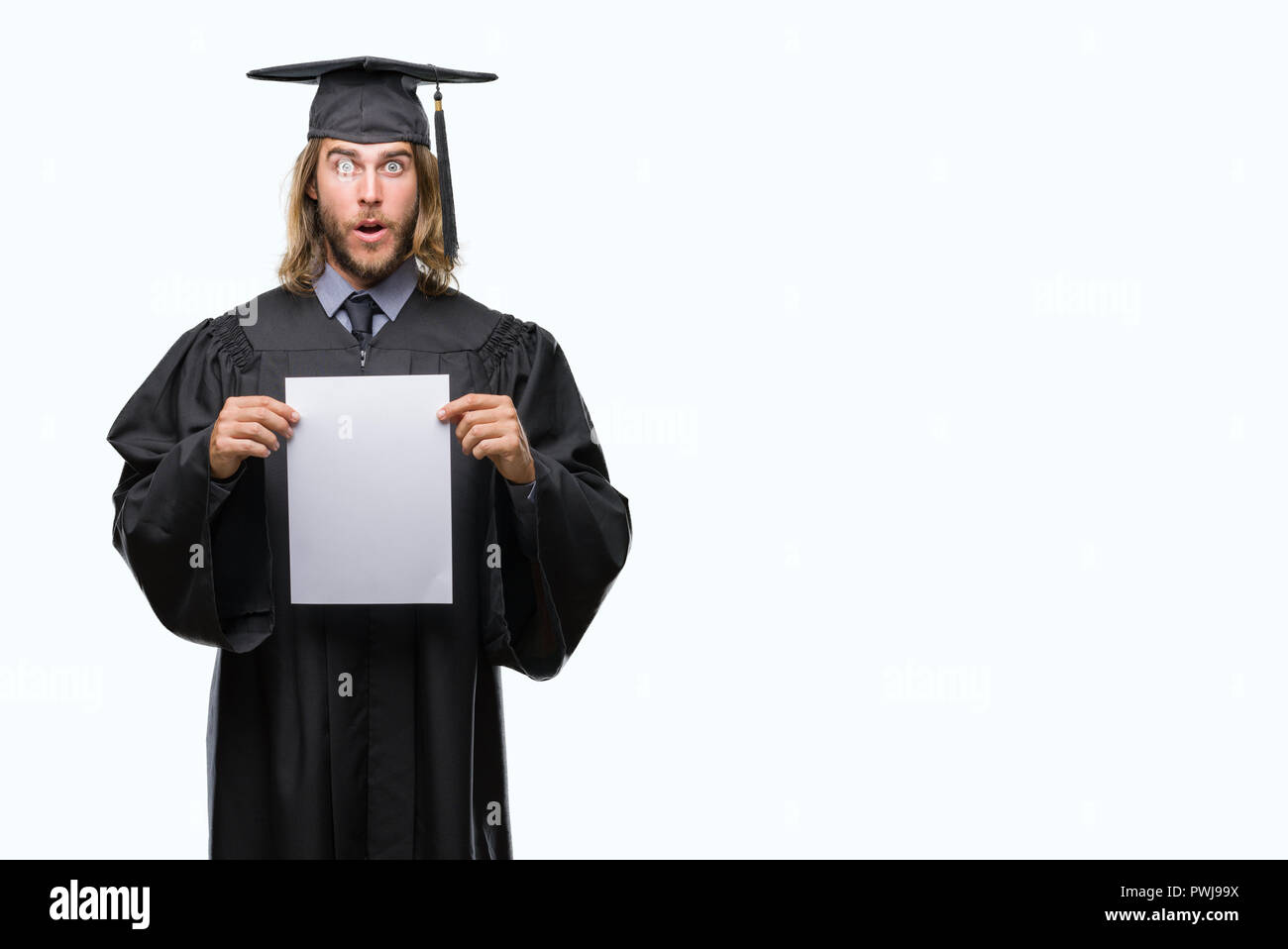 Sad college graduate holding diploma hi-res stock photography and ...