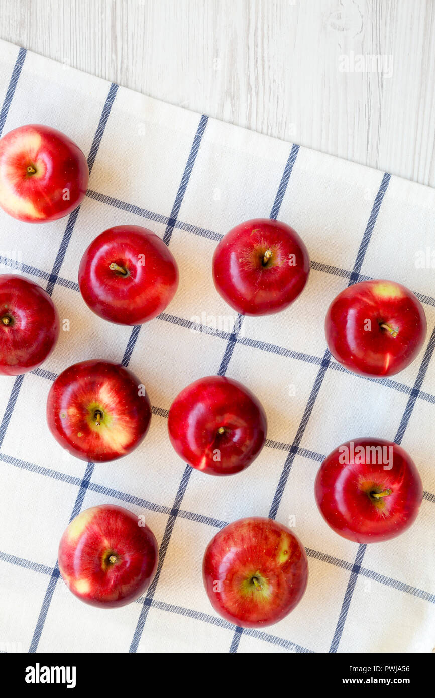 Fresh raw red apples, top view. Flat lay, from above, overhead Stock ...