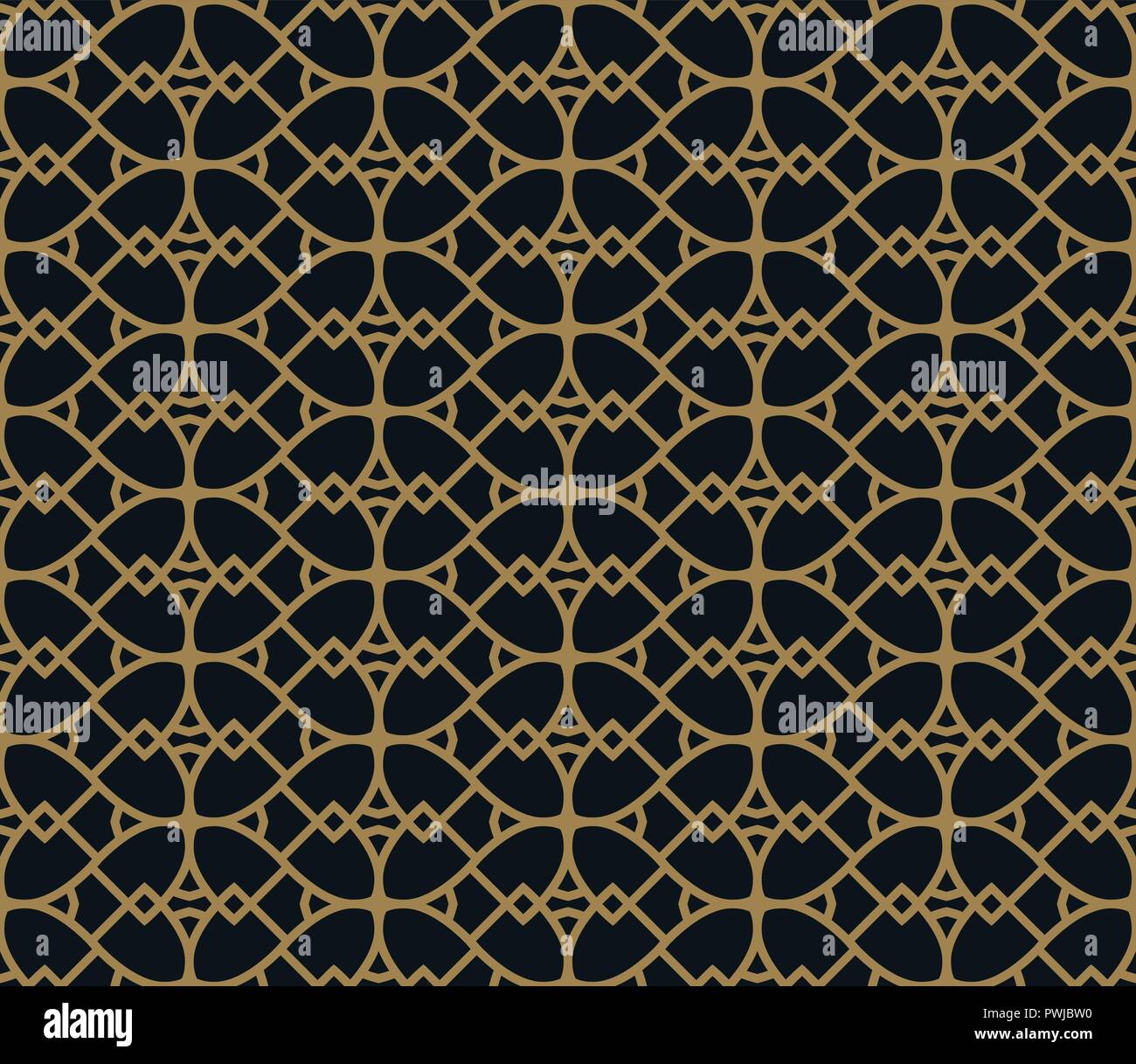 Seamless linear pattern with crossing curved lines with gold colo Stock ...