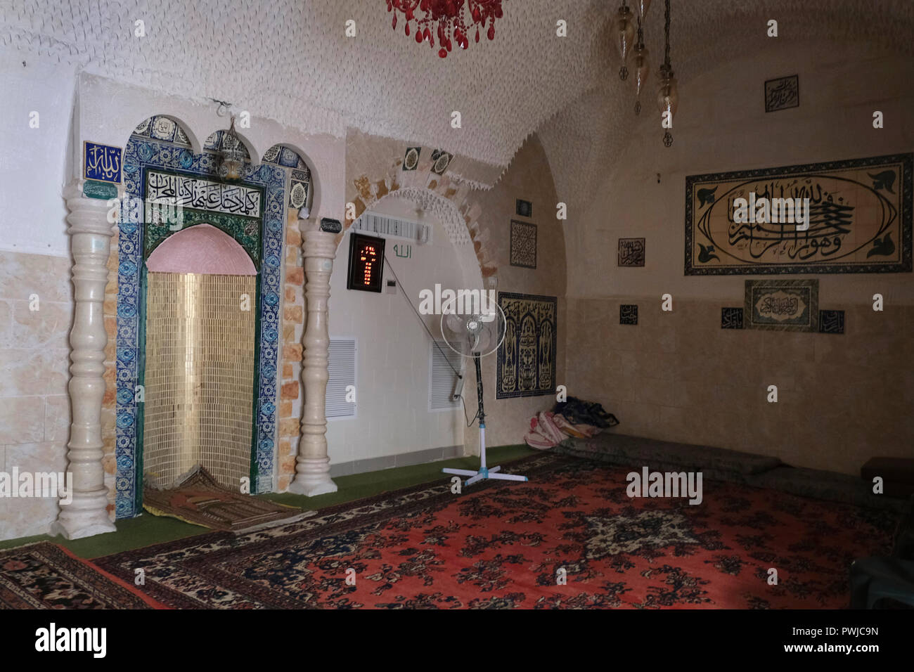 Interior of the small mosque at Al-Zawiya Al-Naqshbandiyya (al ...