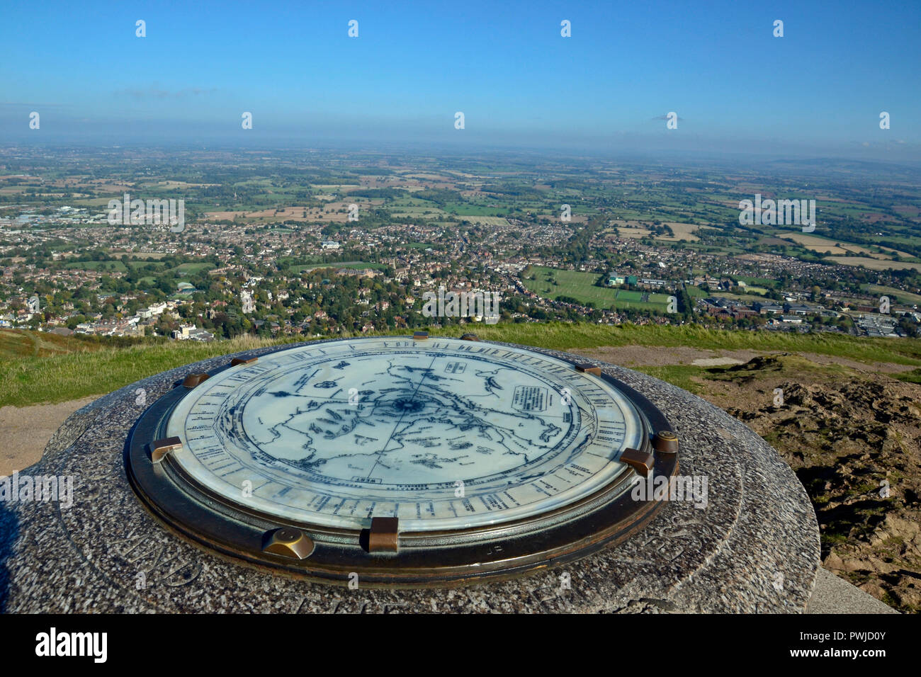 Commemoration to 60 years of Queen Victoria. View from Worcester Beacon ...