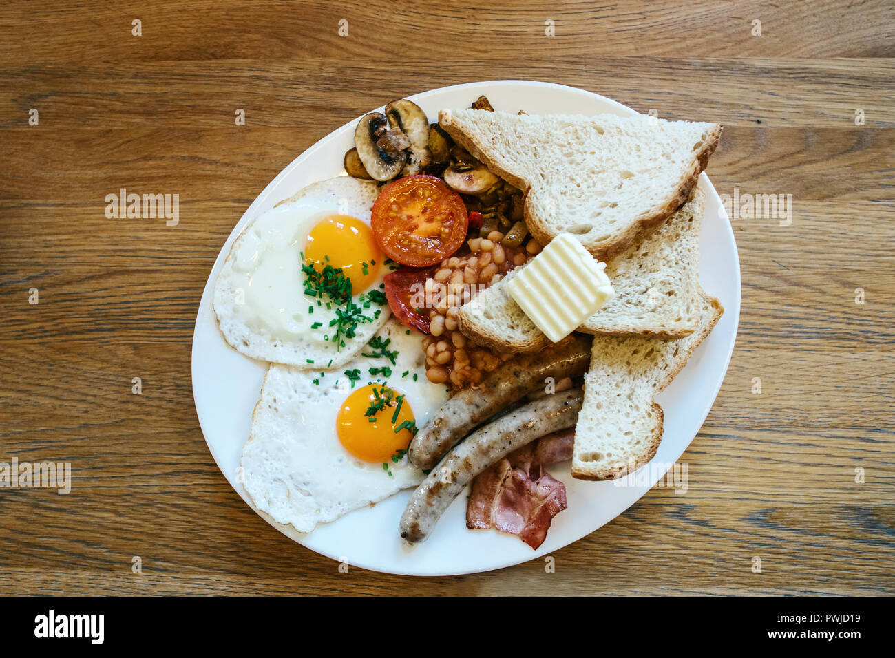 Traditional English breakfast. National food. A world-famous dish that ...