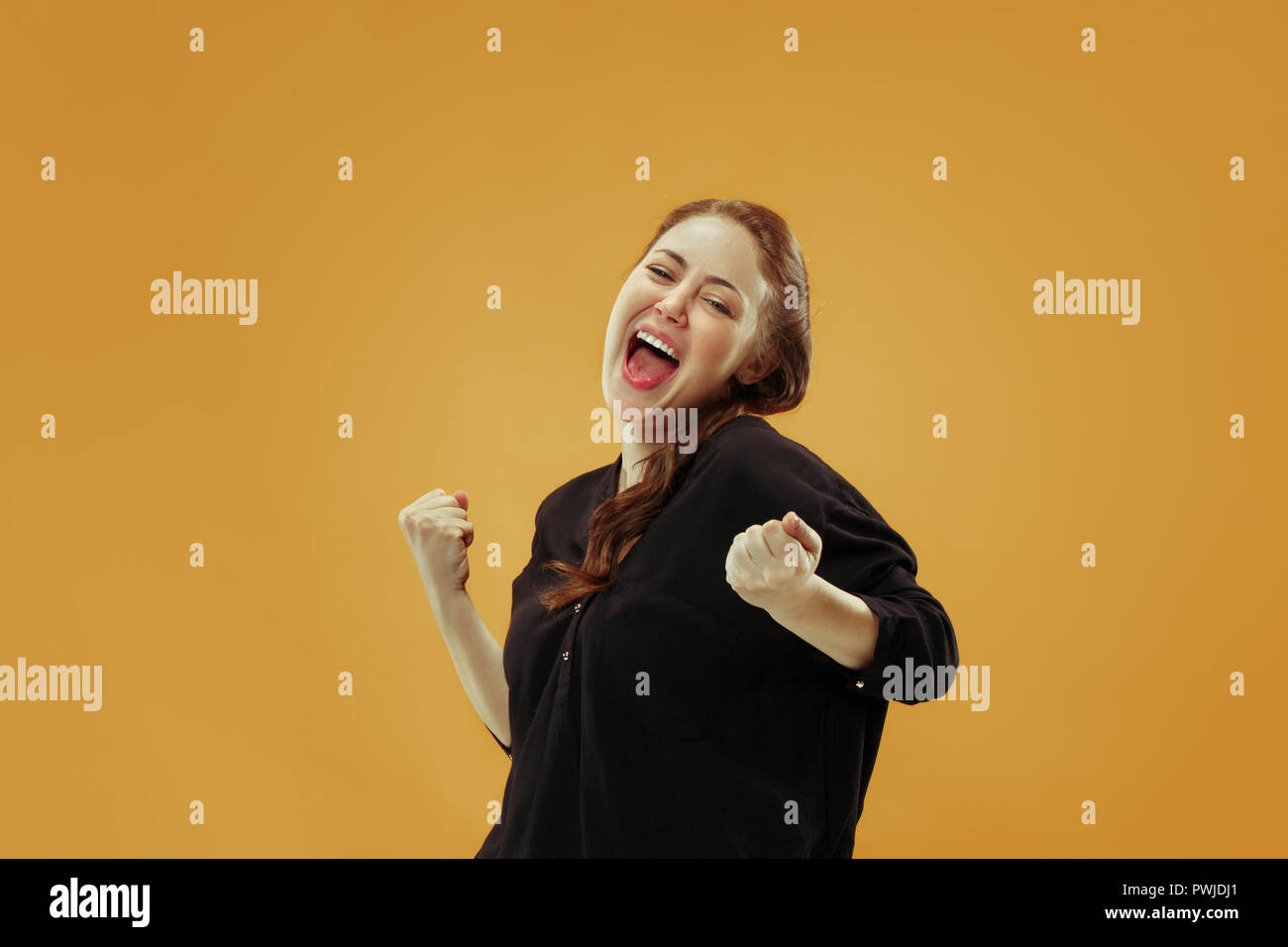 I won. Winning success happy woman celebrating being a winner. Dynamic ...