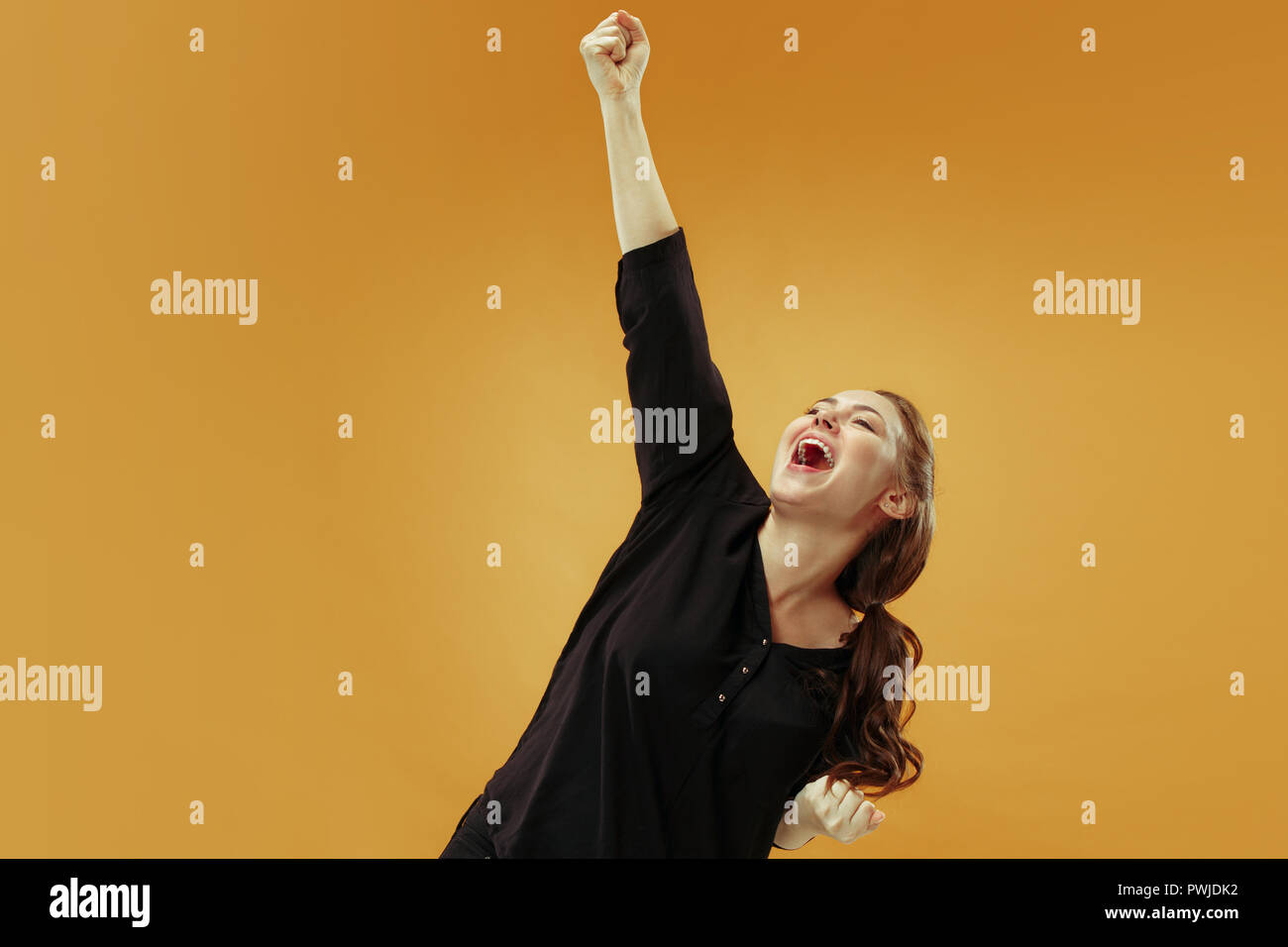 I won. Winning success happy woman celebrating being a winner. Dynamic ...