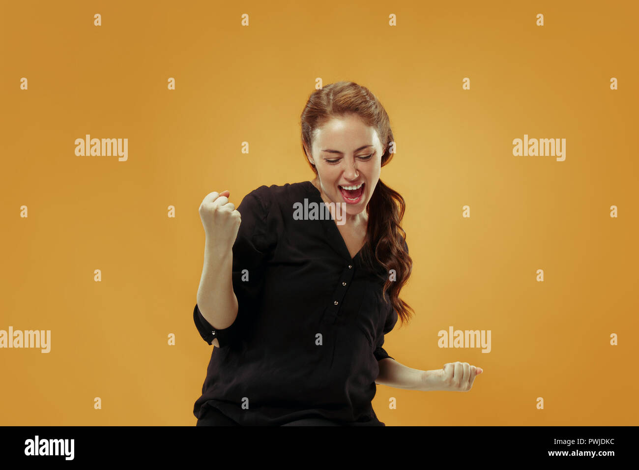 I won. Winning success happy woman celebrating being a winner. Dynamic ...