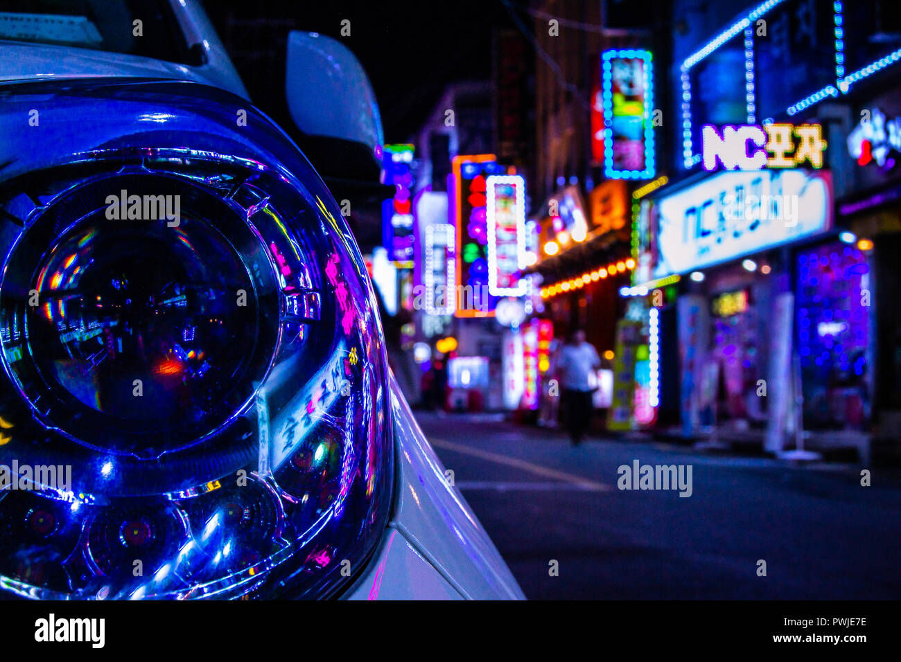 Nightlife and neon lights Stock Photo - Alamy