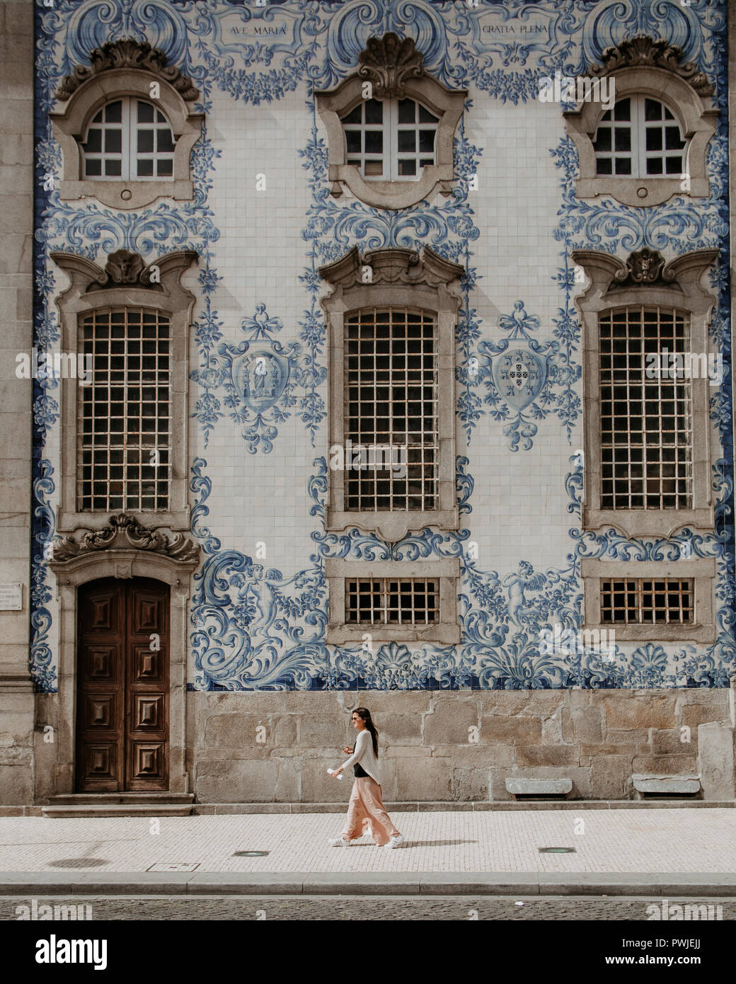 Blue tile building Stock Photo - Alamy