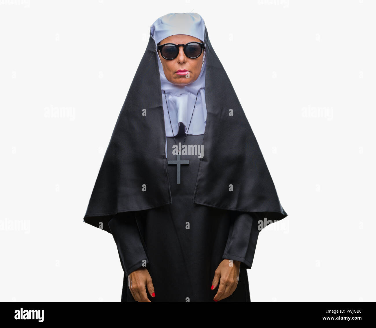 Funny nun angry expression on hi-res stock photography and images - Alamy