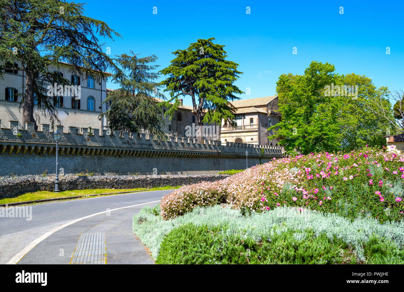 Italy, Grottaferrata, view of the Greek Abbey of St. Nilo Stock Photo ...