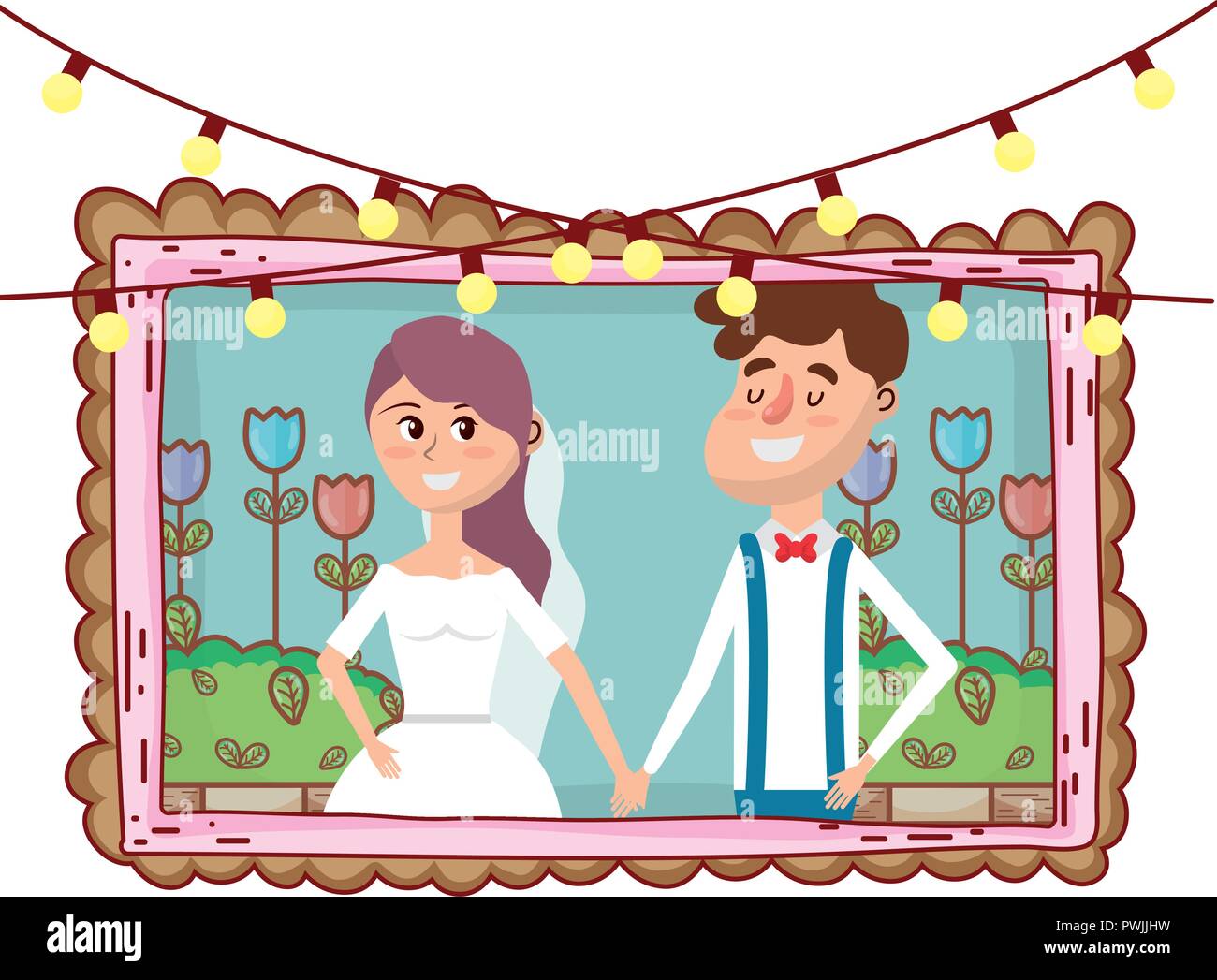 wedding portrait cartoon Stock Vector Image & Art - Alamy