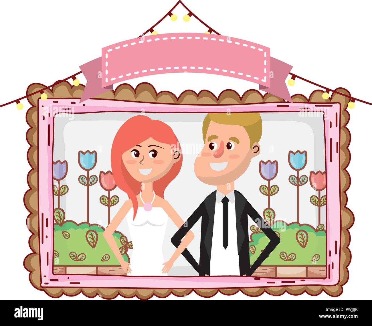 wedding portrait cartoon Stock Vector Image & Art - Alamy
