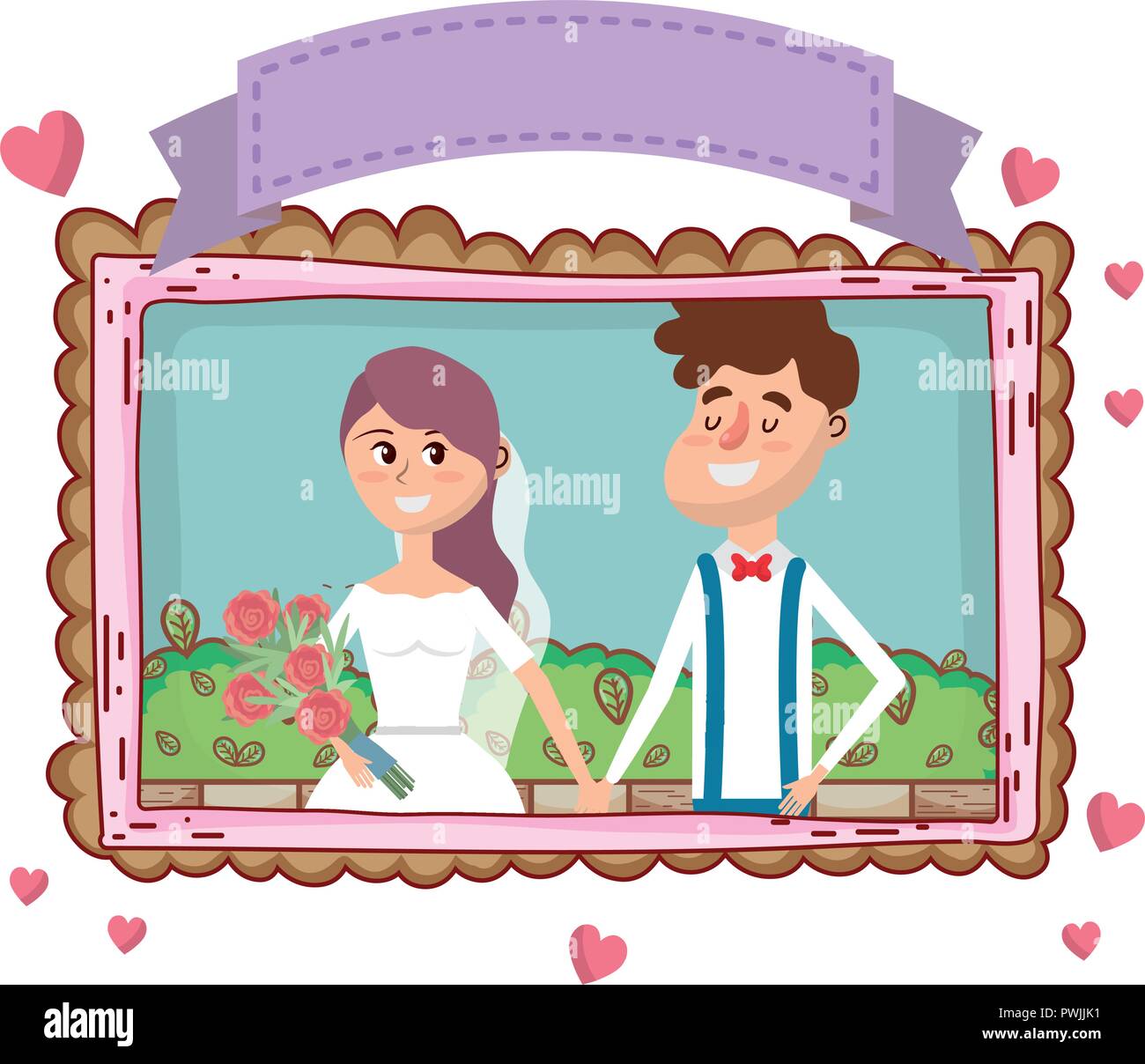 wedding portrait cartoon Stock Vector Image & Art - Alamy