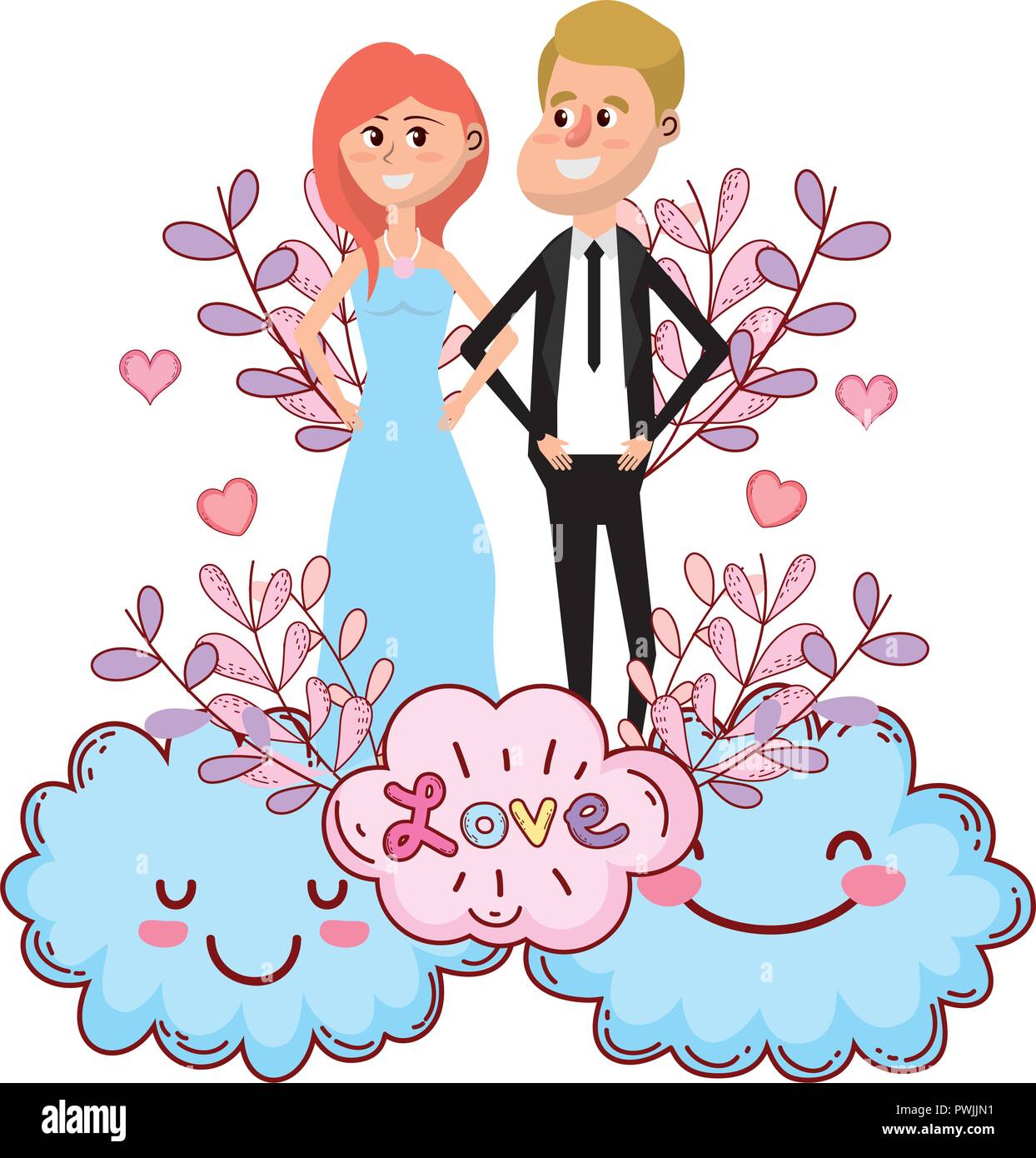 wedding portrait cartoon Stock Vector Image & Art - Alamy